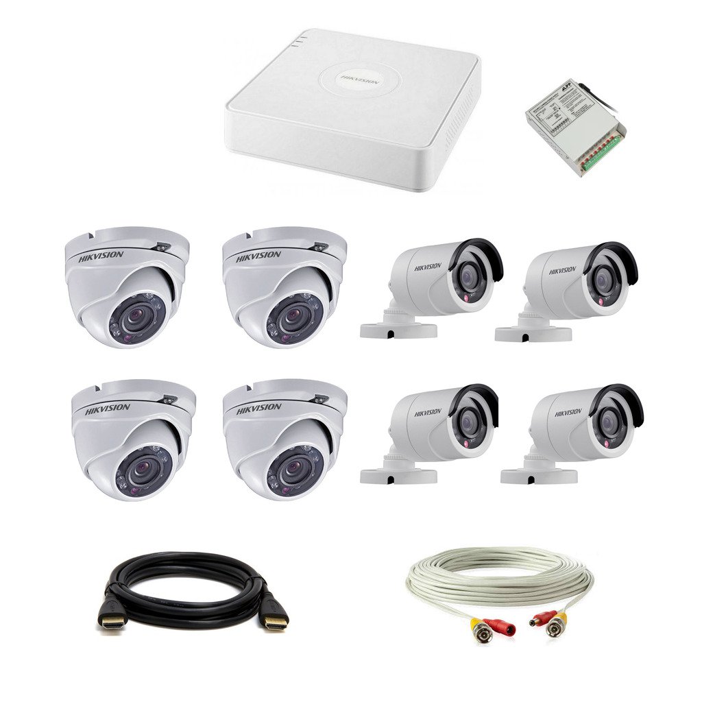 Buy Hikvision Set of 4+4 Dome and Bullet CCTV Camera with 8 Ch DVR ...