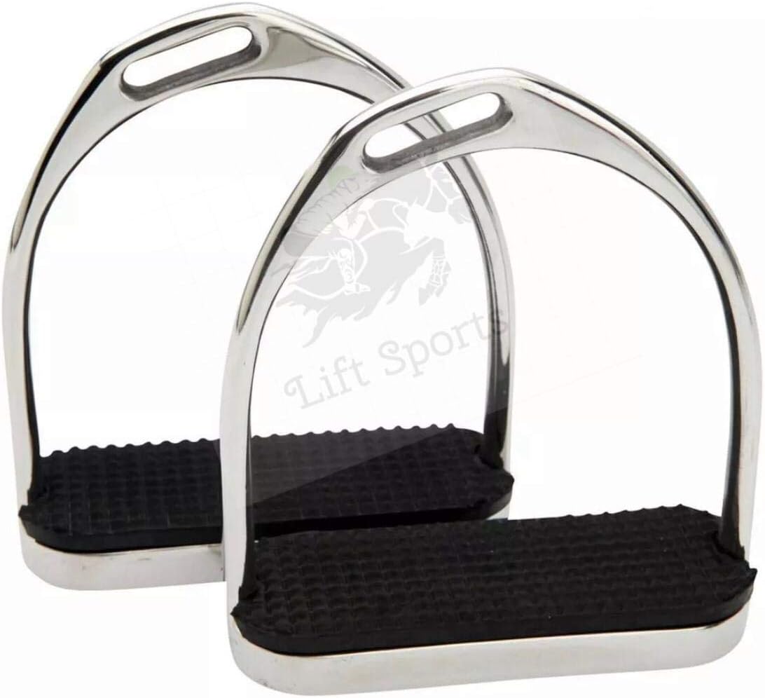 Amazon.com : 5" Double Offset English Horse Riding Safety Stirrups ...