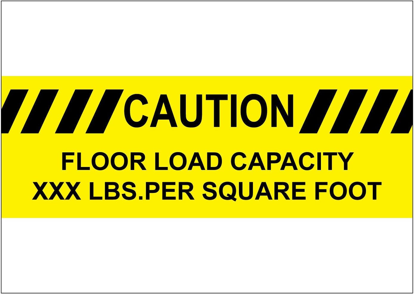Amazon.com : Caution Floor Load Capacity Yellow Sticker Decal 8 ...
