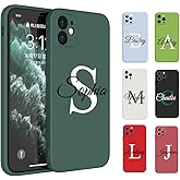Amazon.com: WOWTIFY Personalized Initials Luxury Vegan Leather case for iPhone 16 15 14 13 12 ...