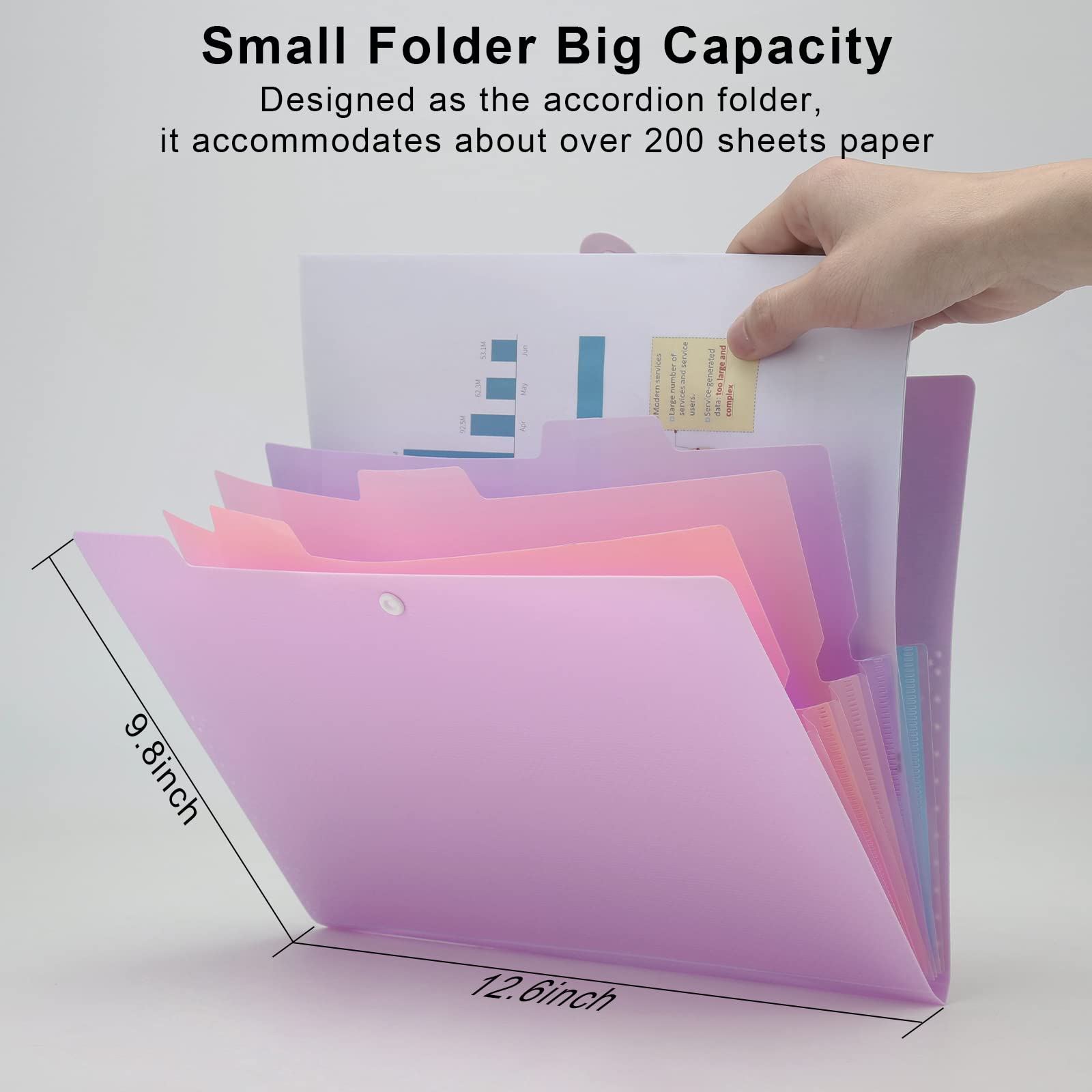 Mua NAFY Colorful Expanding File Folder, 5 Pockets Folder with Colored ...