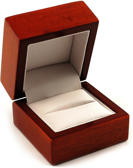 Avalaya Luxury Wooden Light Brown Mahogany Ring Box: Amazon.co.uk ...