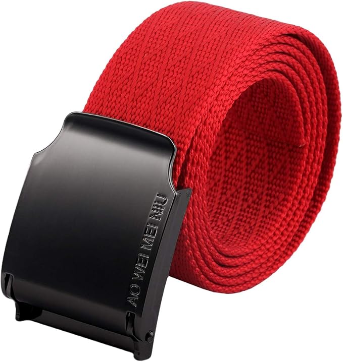 moonsix Nylon Web Belts for Men, Solid Color Military Style 1.5" Wide ...