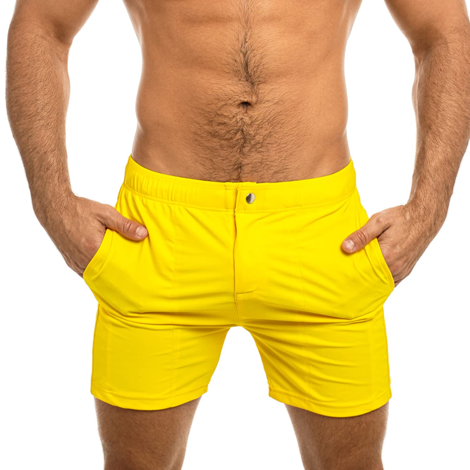 Taddlee Swimwear Men Swim Boxer Trunks Brief Bikini Swimsuits Surf Bathing Suits (Yellow, Small ...