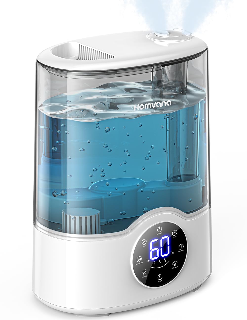 Homvana Humidifier Large Room, 7L (807ft²) Smart Warm and Cool Mist ...
