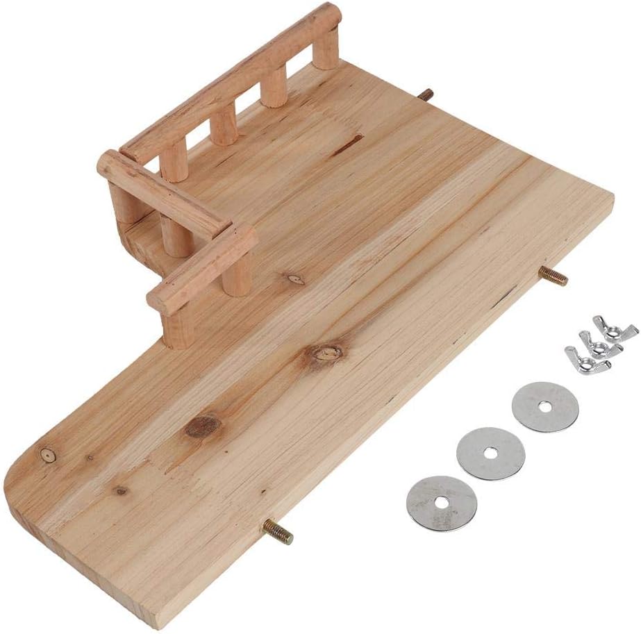 Zerodis Wooden Rest Platform with Railing Small Pet Springboard Hamster ...