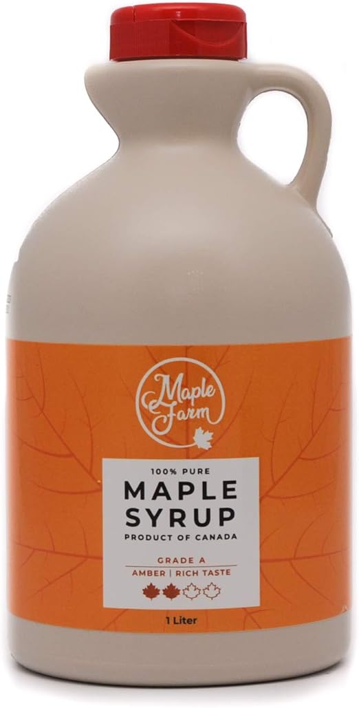 Jarabe de arce Grado A (Amber, Rich taste) - 1 litro (1,35 Kg) - Miel ...