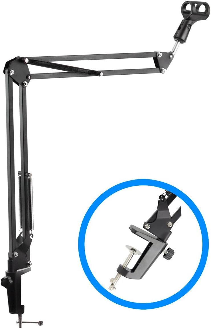Desk-Mounted Microphone Arm – Double-Strength Springs to support ...