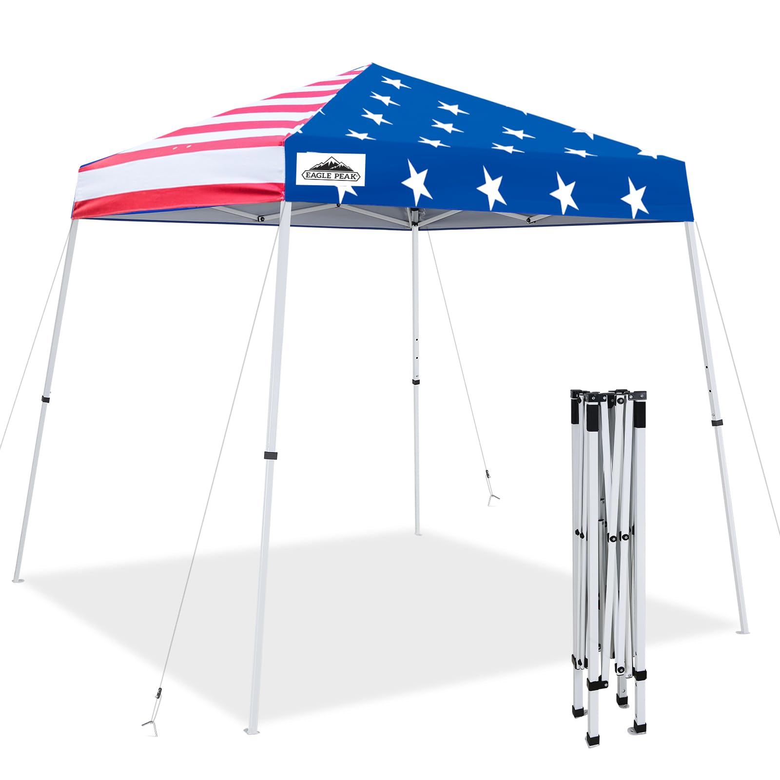 EAGLE PEAK Slant Leg Pop up Canopy Tent, Easy One Person Setup Instant ...