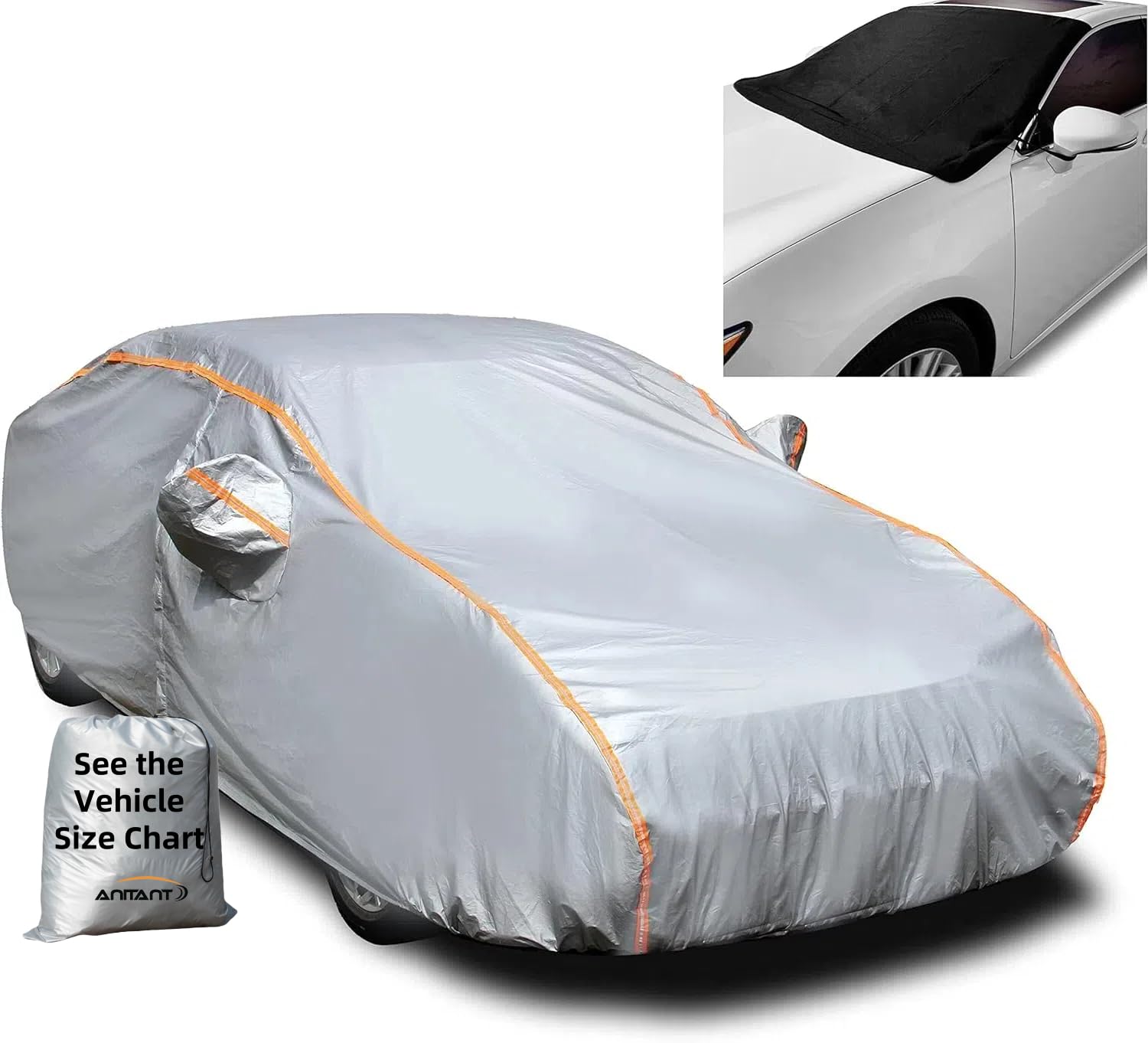 ANITANT 9 Layers Small Car Cover for Automobiles All Weather Waterproof ...