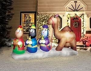 Amazon.com: 12' Inflatable Three Wise Men with Camel: Home & Kitchen