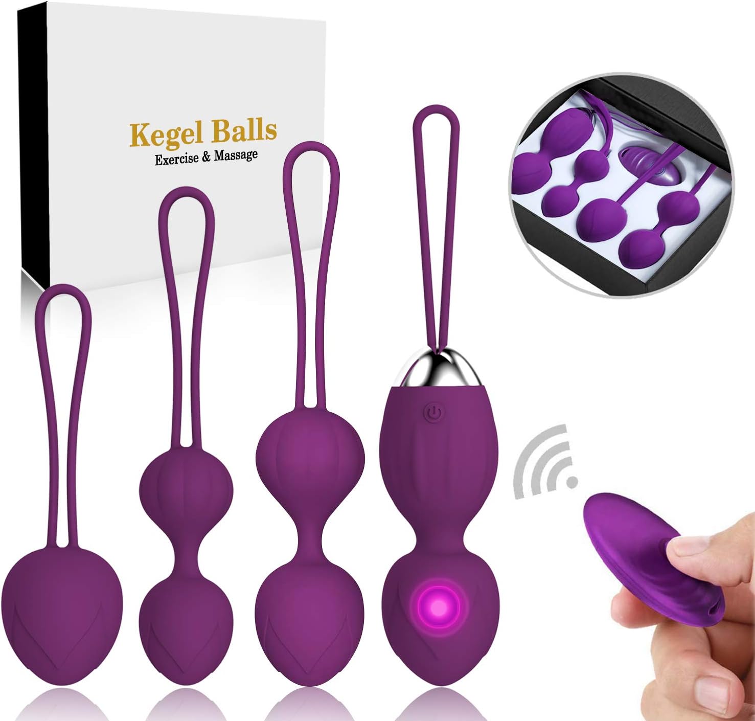 Bolas Chinas Suelo Pelvico de la Salud Masajeador Kegel Ejercitador Kegel Bolas para Mujer-10 ...