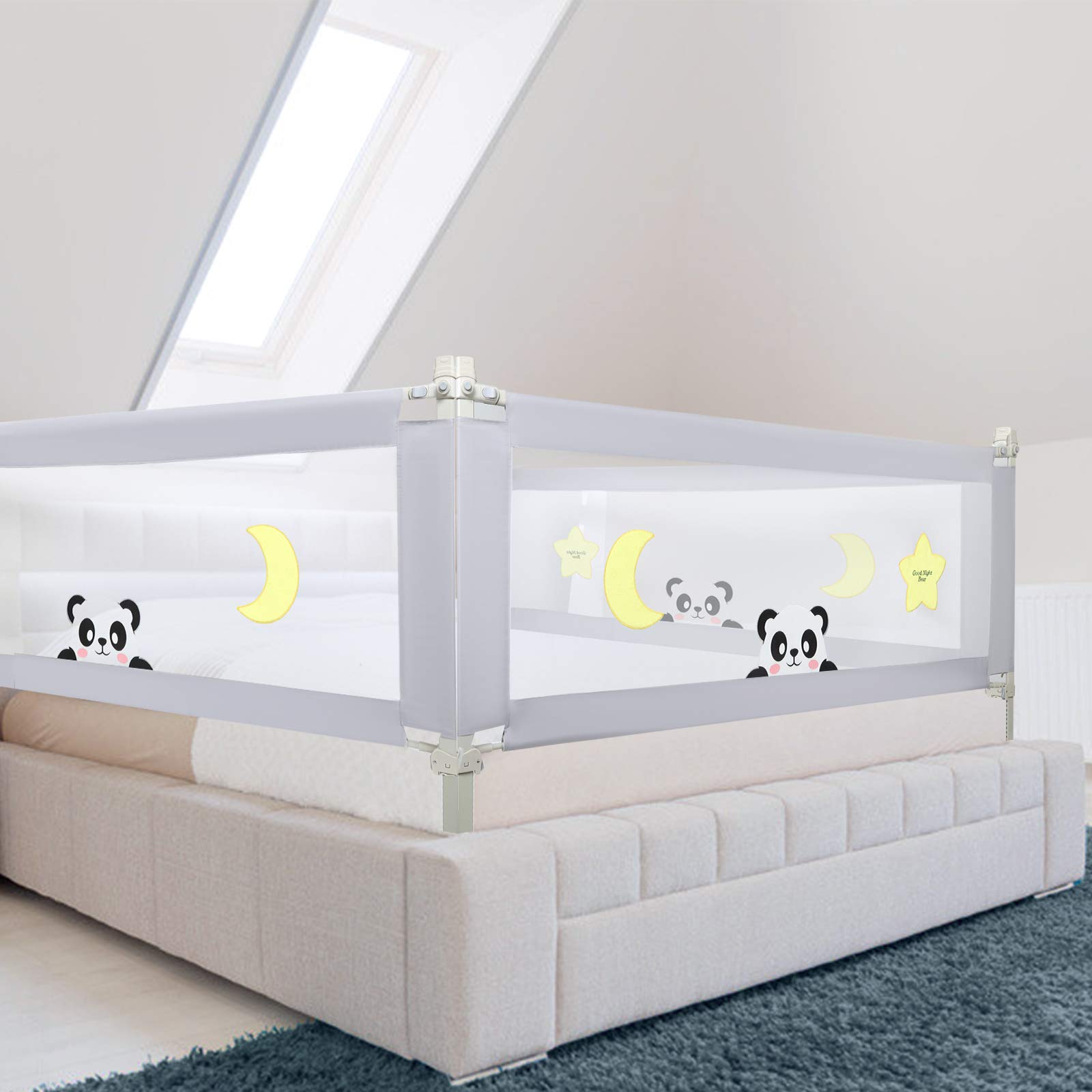 Buy Adjustable Bed Rails for Toddlers, Silent Vertical-Lifting Guard ...