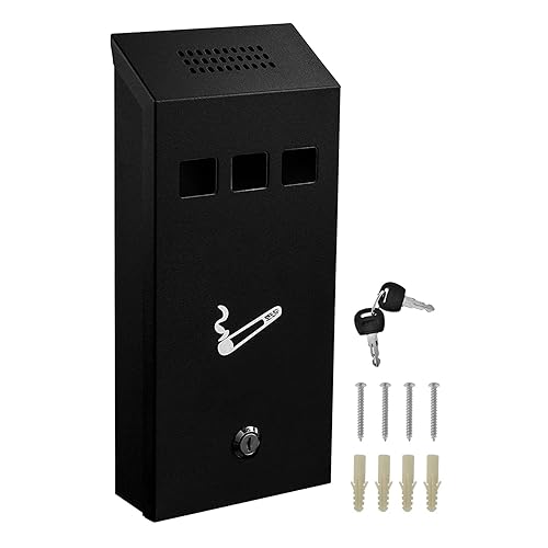 Alpine Industries Cigarette Butt Receptacle - Wall Mounted Trash Can ...