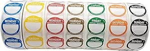 Amazon.com : QSRProducts Removable Day Label - 1 inch - Peel Tab - Week ...
