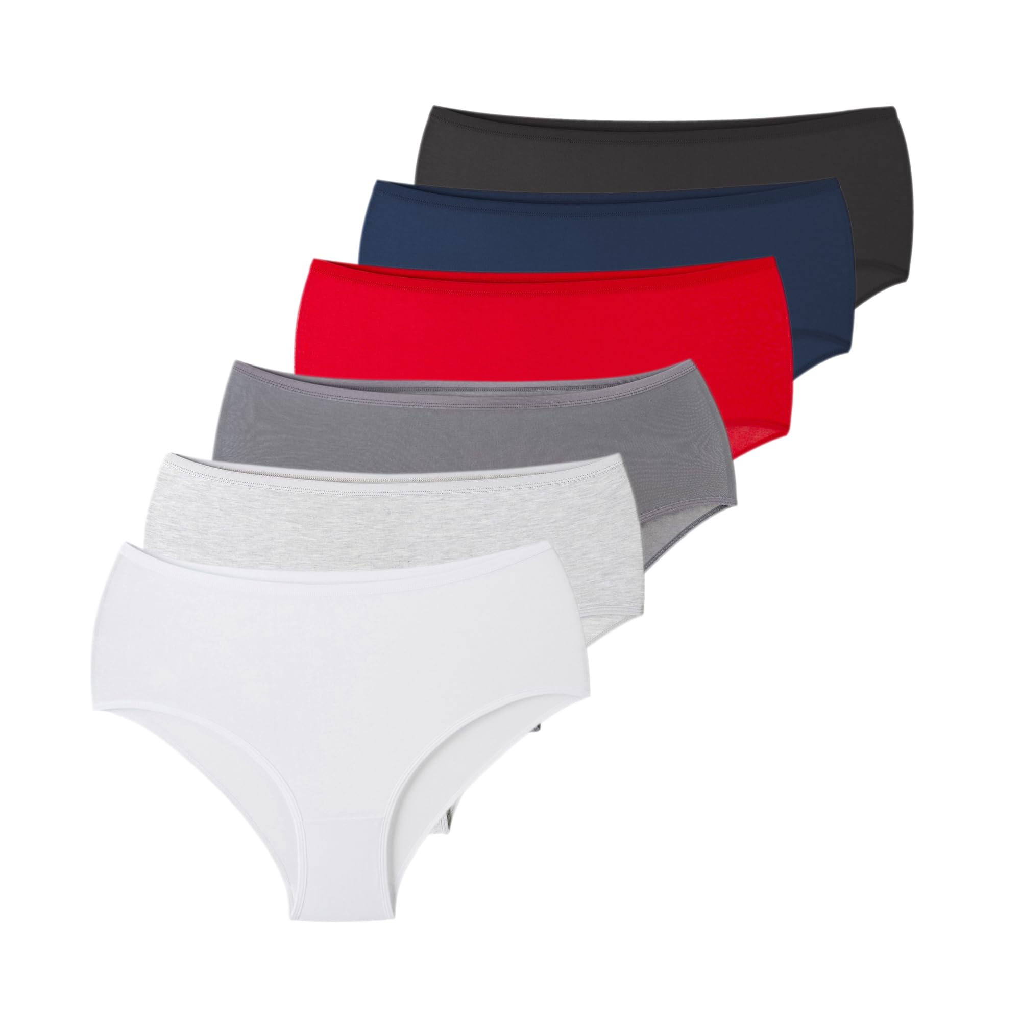 Mody Women's Brief 6-Pack, Assorted Cotton Panties for Women, Soft ...