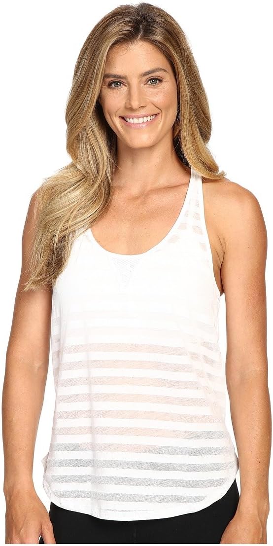 Alo Yoga - Camiseta de Tirantes para Mujer, Blanco, Franjas, (White ...