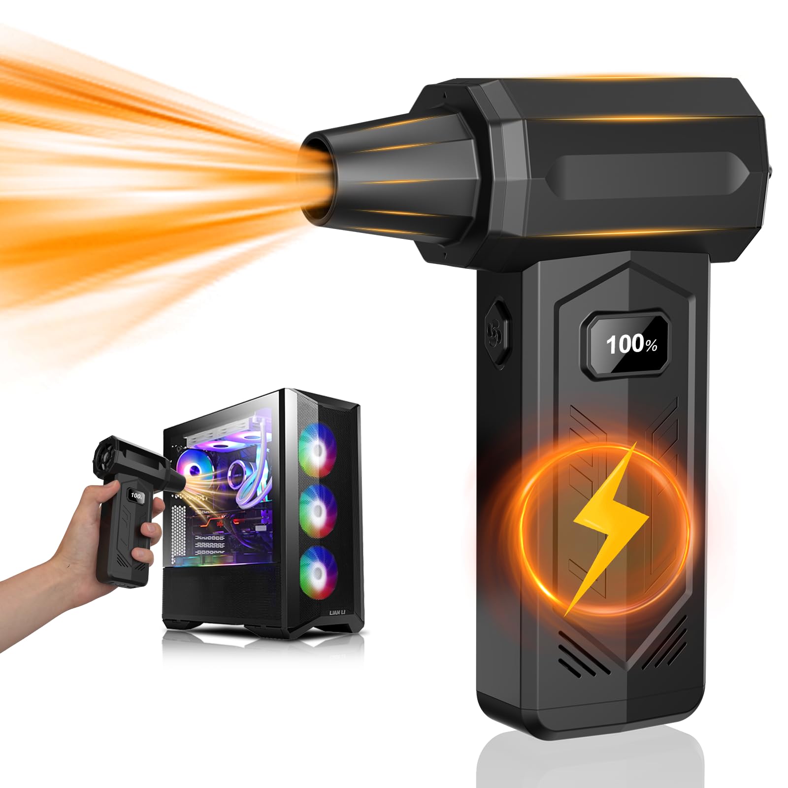 vogma V8 Compressed Air Duster, 340000RPM Electric Air Duster with LED ...