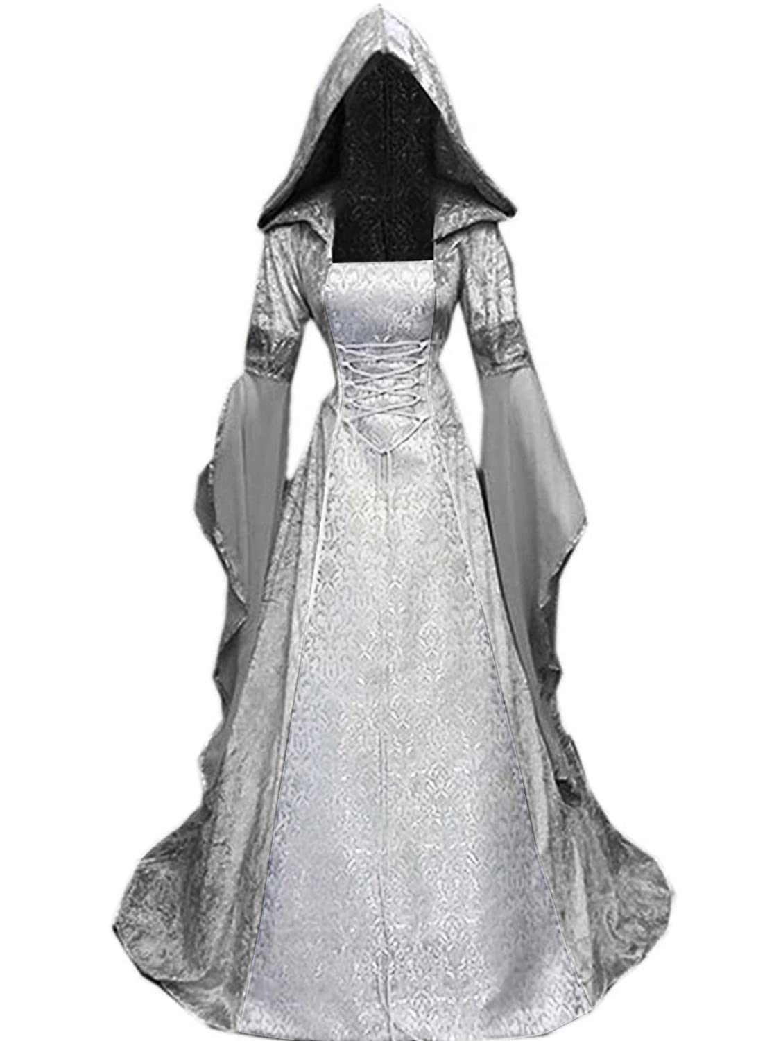 BITSEACOCO Deluxe Witch Dress Costume for Women, Vintage Embroidered ...