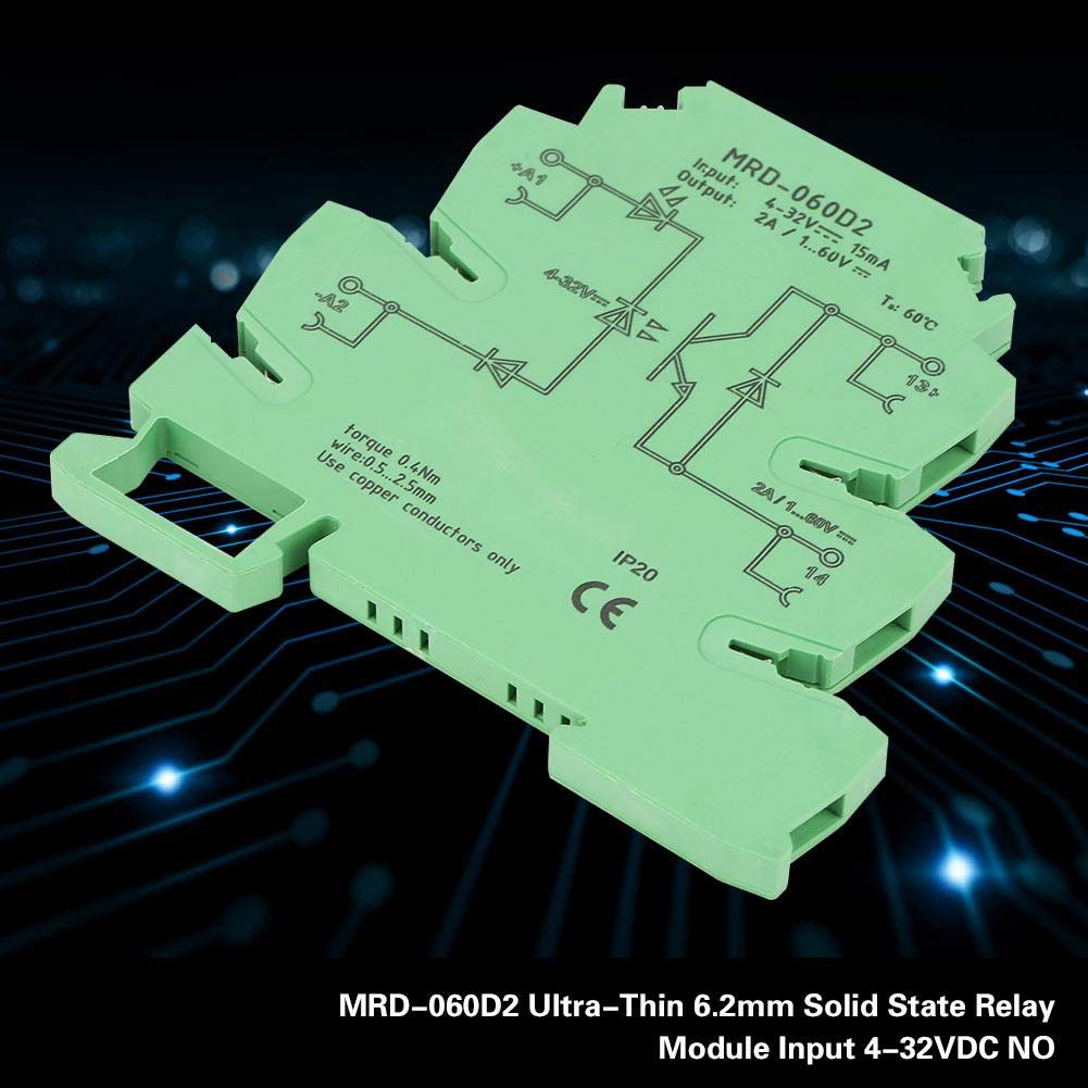 Solid State Relay Module,MRD-060D2 Ultra-Thin 6.2mm Input 4-32VDC for ...