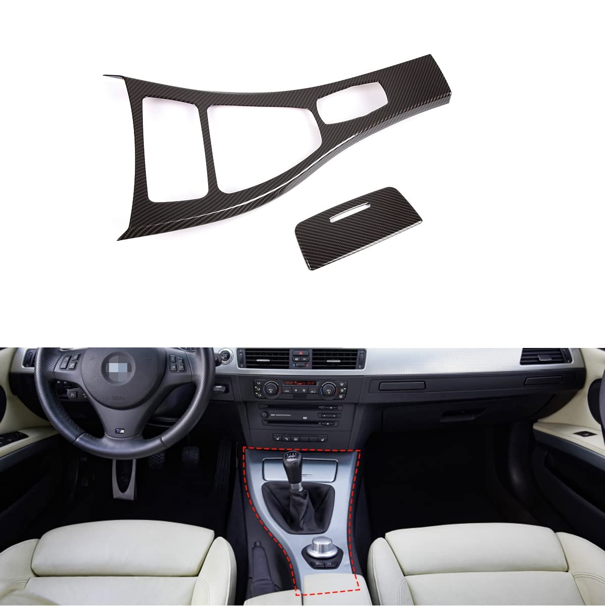 CHEYA ABS Carbon Fiber Center Console Gear Shift Frame Car Accessories ...
