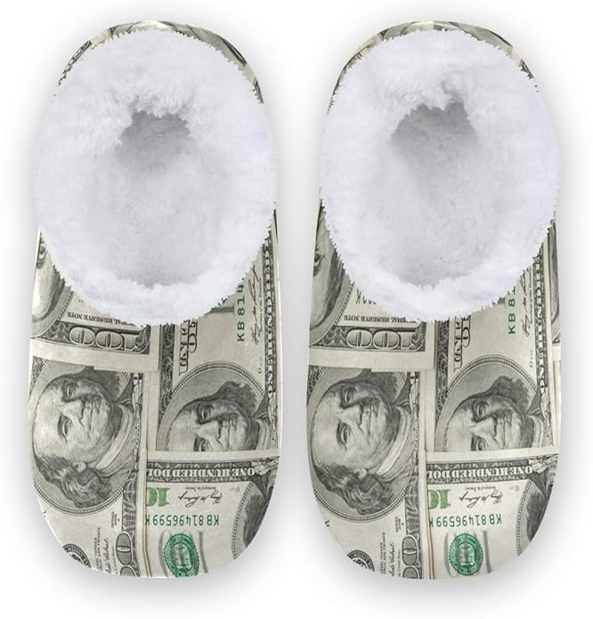 Rxyy Funny American Dollar Money Slippers for Women and Men, Womens ...