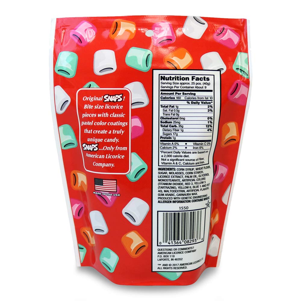 Mua Snaps Original Classic Chewy Candy, Black Licorice Bites, 12oz Bag ...