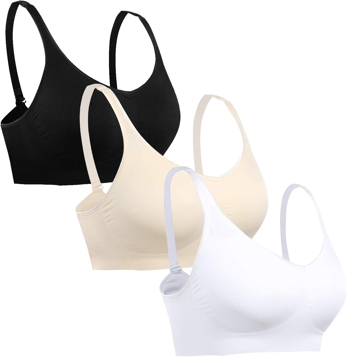 HOFISH Junior's Plus Size Women's Comfortable Daily Bras No Underwire ...