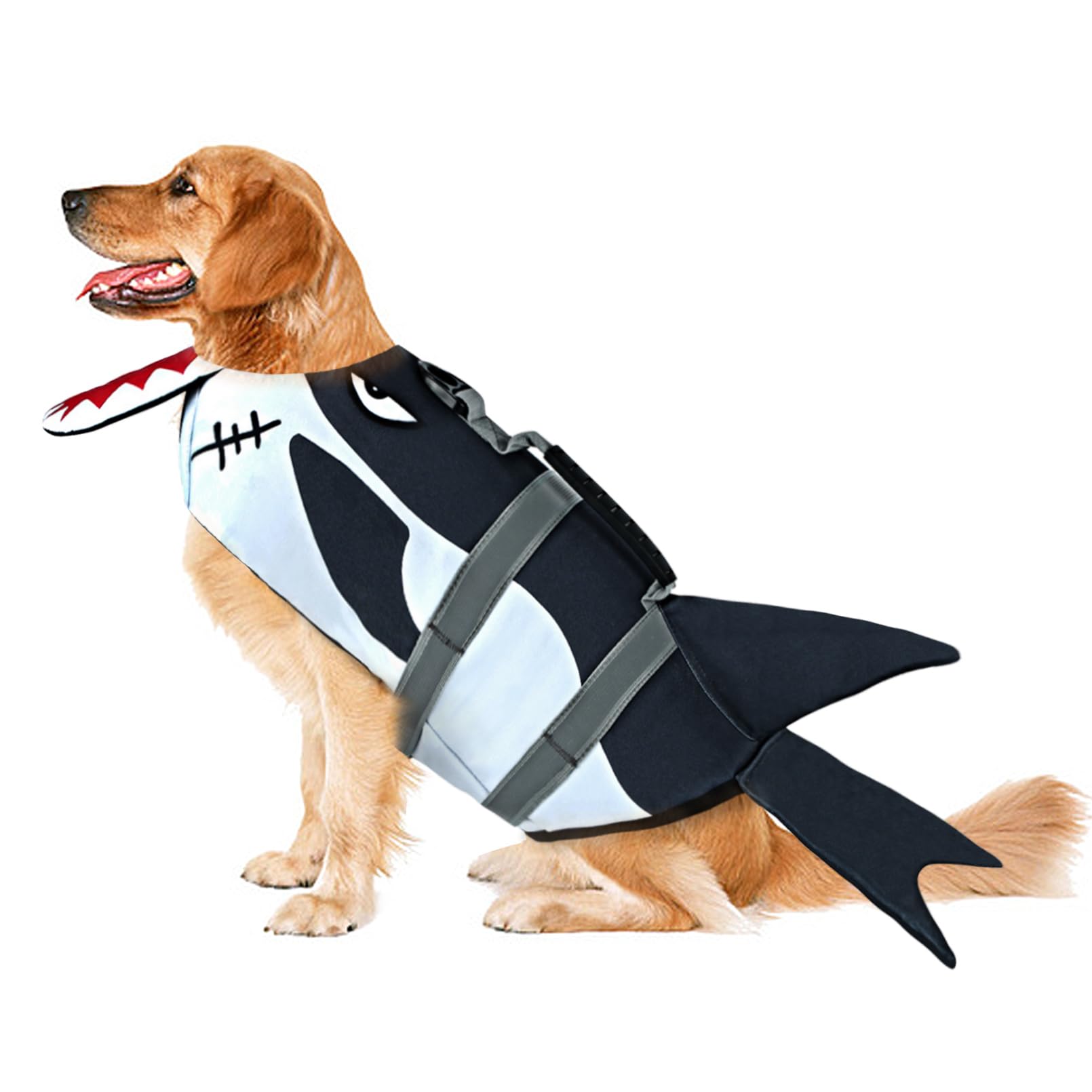 Dog Life Jacket Ripstop Pet Safety Floatation Vest Adjustable Dog Life ...