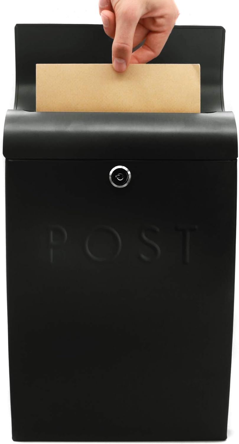 Wall Mounted Post Box | Galvanised Steel Outdoor Mailbox | Lockable ...