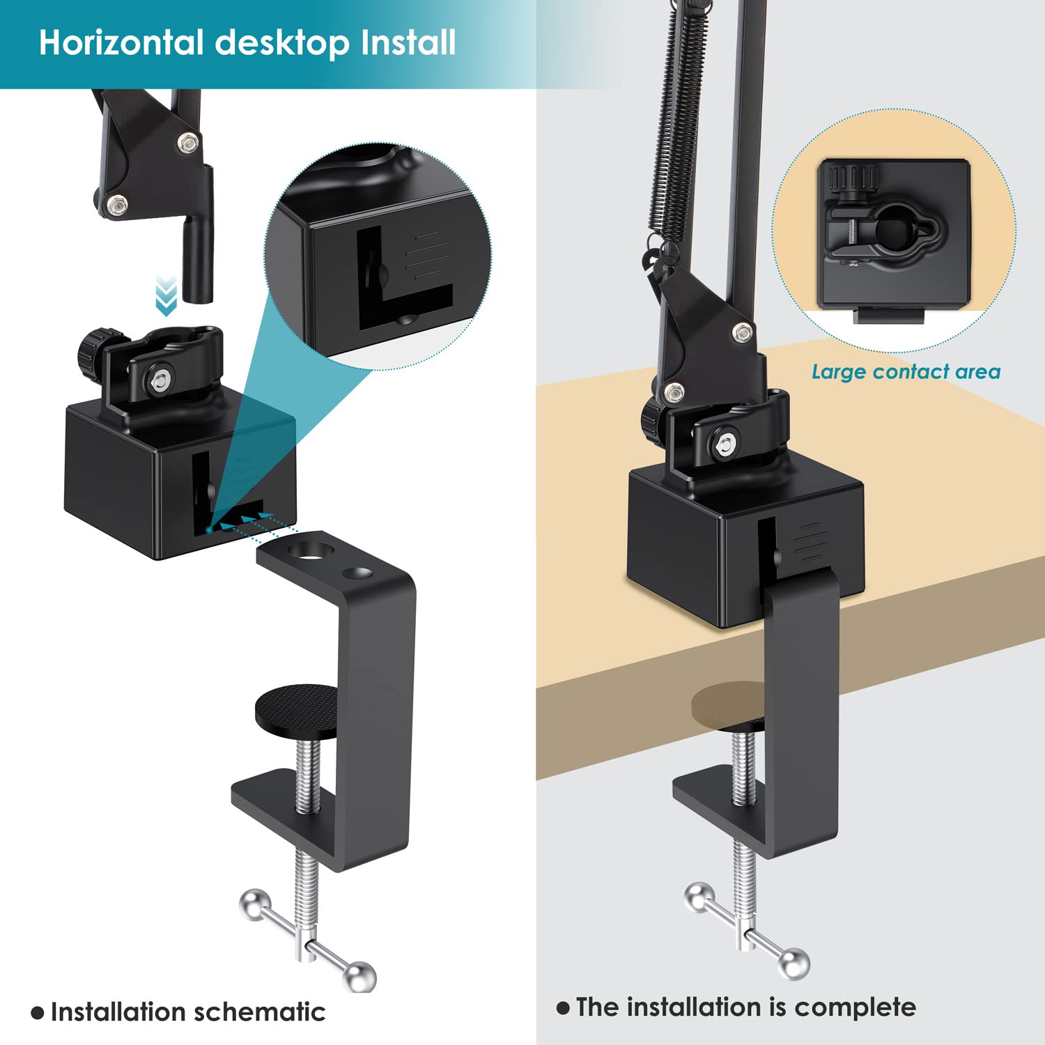 Mua YOUSHARES Metal Table Mount Clamp for Microphone Arm Stand Table ...