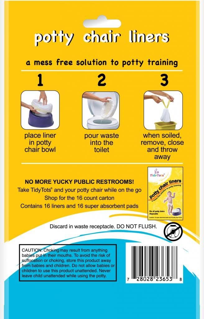 Tidy Tots Disposable Potty Chair Liners – Value Pack – 32 Liners ...