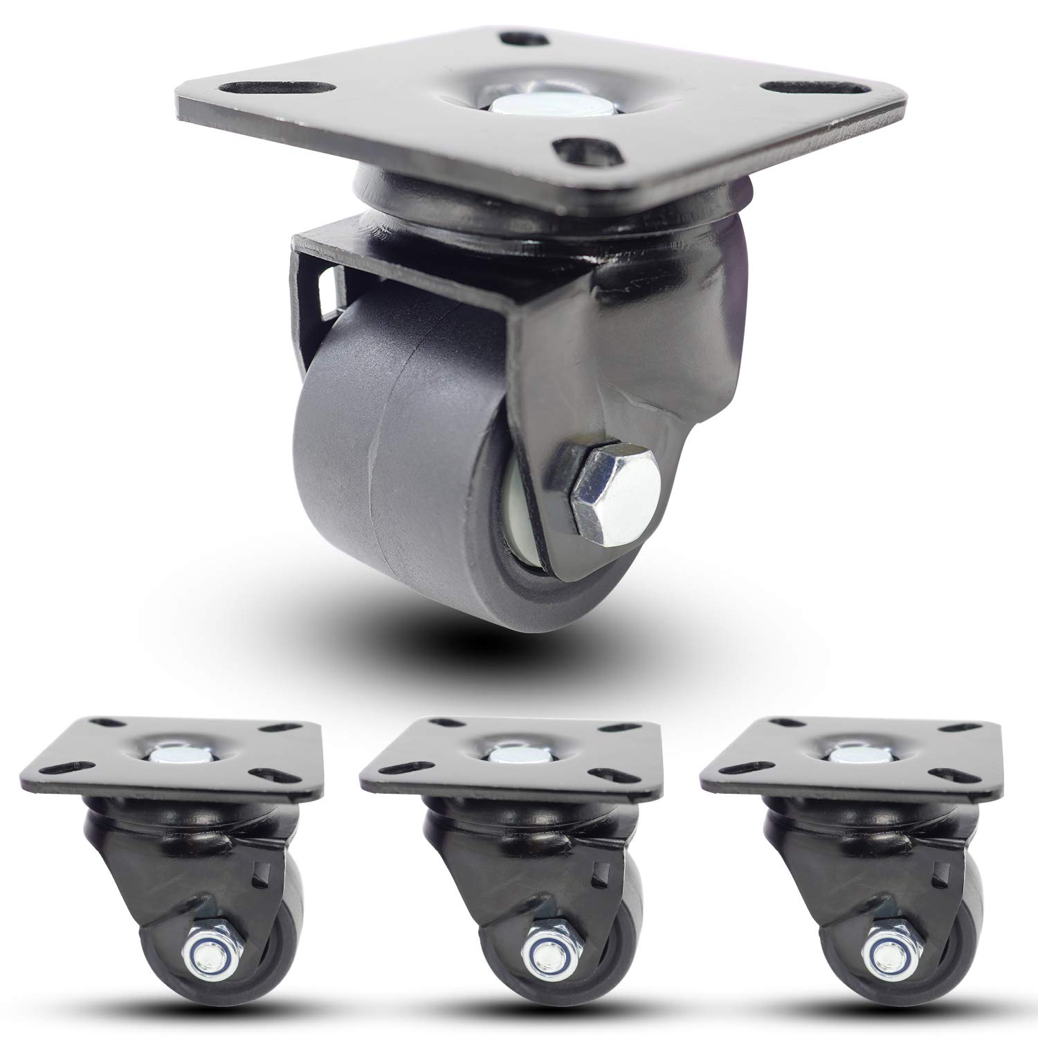 Casoter 2″ Black Extra Heavy Duty Swivel Caster, 32mm Extra Width Hi ...