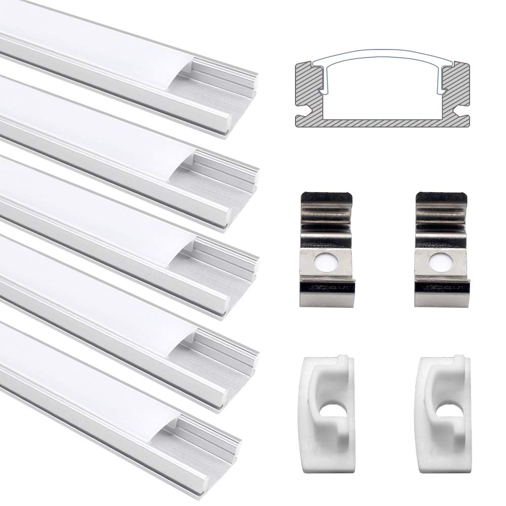 Buy Jirvyuk Led Channel, Led Aluminum Pofile 5 Pack 0.5m/1.64ft ...
