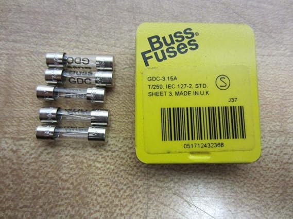 Bussmann GDC-3.15A Buss Fuse 3.15A 250V GDC315A (Pack of 5), Fuses - Amazon Canada