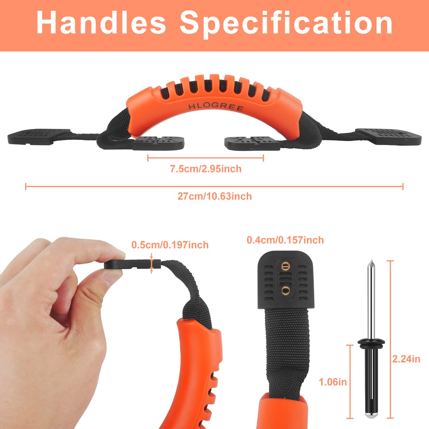 Mua HLOGREE Kayak Handles 2/4 Pack,Kayak Carry Handle with Rivets,Kayak ...