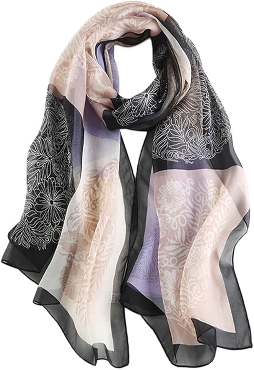 Foulard/Sciarpa 100% Seta per Donna Colore sfumato, Scialle di eleganti ed Moda Natale dà il ...