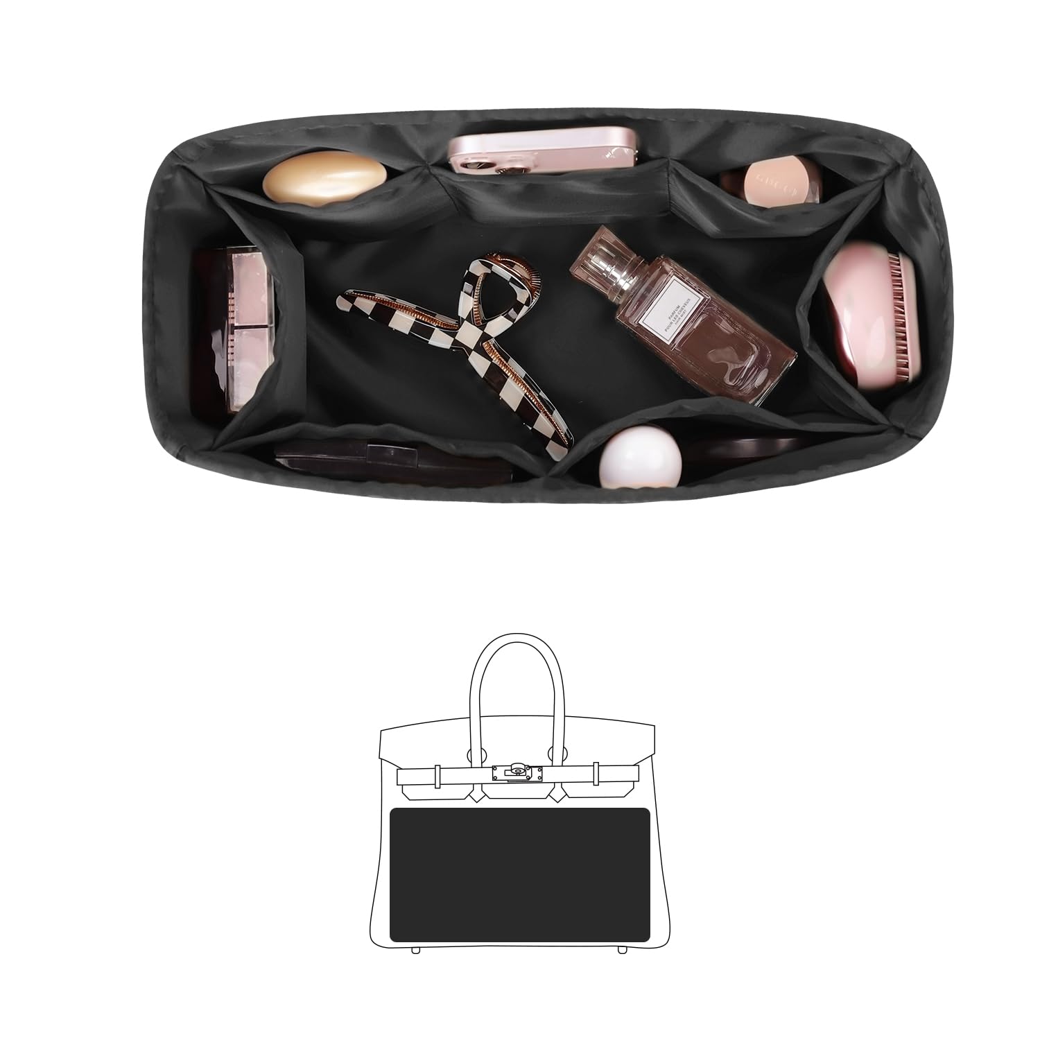 KINGS IN BAG Silky Bag Insert for Birkin 30, Purse Insert Compatible ...