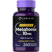 Amazon.com: Carlyle Melatonin 10mg | 240 Tablets | Berry Flavor Fast ...