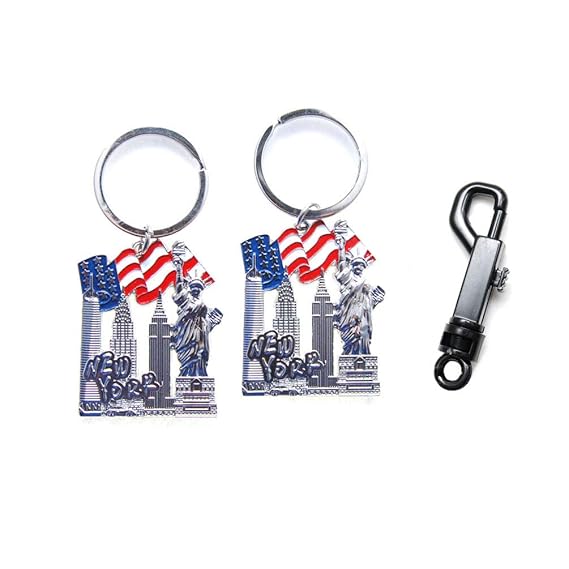 Amazon.com: New York NYC NY Keychain Metal Key Ring US Flag with Swivel ...