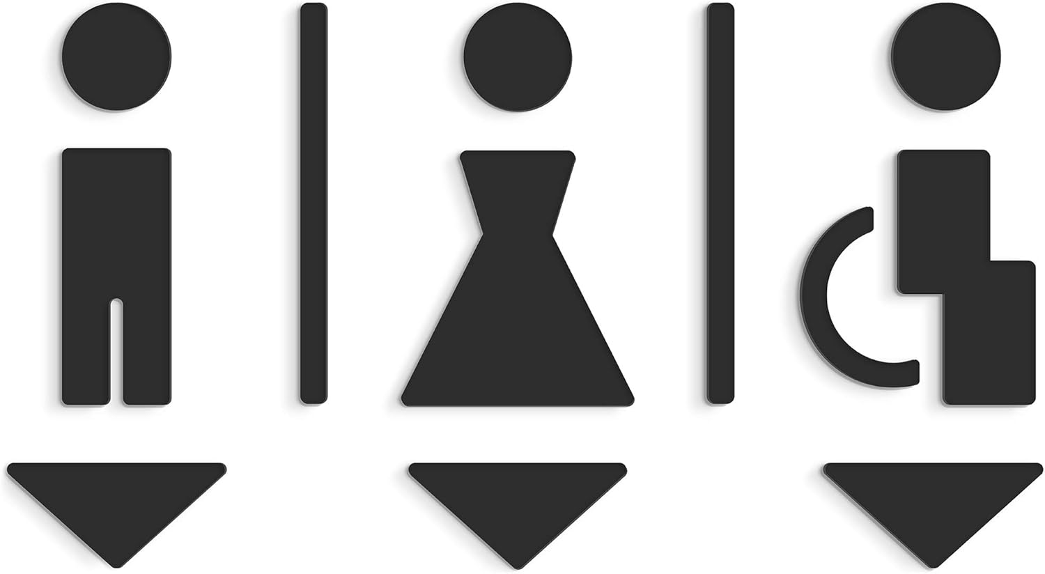 3DP Signs – Embossed Toilet Design Door Sign SA113 Black Toilet Signs ...