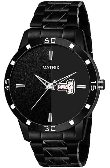 Buy Matrix Men's Day and Date Analog Wrist Watch (Black) at Amazon.in