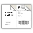Amazon.com: KKBESTPACK Half Sheet Shipping Labels for Laser and Inkjet ...