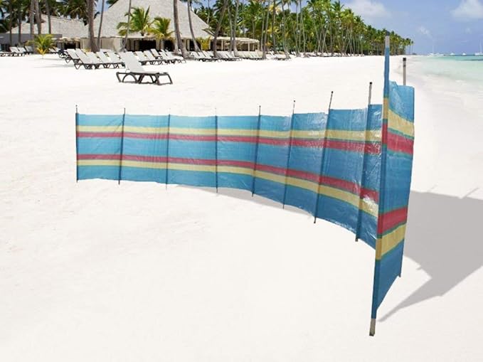 Abaseen Extra Tall Colourful 20ft x 5ft (10 Pole) Wind Break for ...