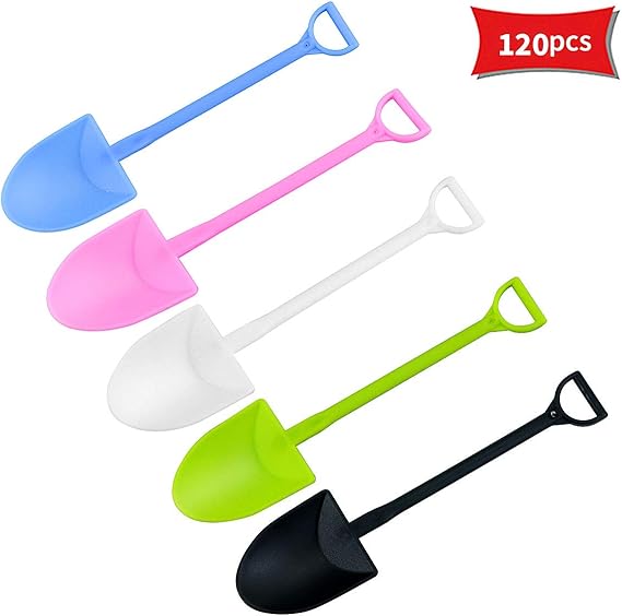Amazon.com: Newbested 120 PCS Colorful Mini Shovel Shape Spoons,Disposable Plastic Ice Cream ...