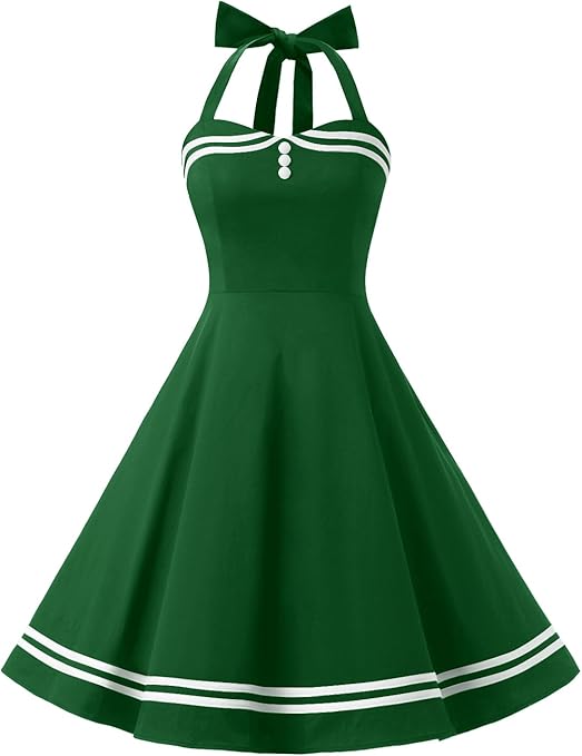 Timormode Damen Neckholder 1950er Vintage Retro Rockabilly ...