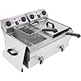 Amazon.com: ROVSUN 24.9QT/ 23.6L Electric Deep Fryer w/ 8L Baskets ...
