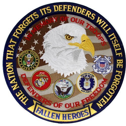 Fallen Heroes Patch Military Freedom Defender Iron on 12 Patches Gifts Christmas Valentines ...