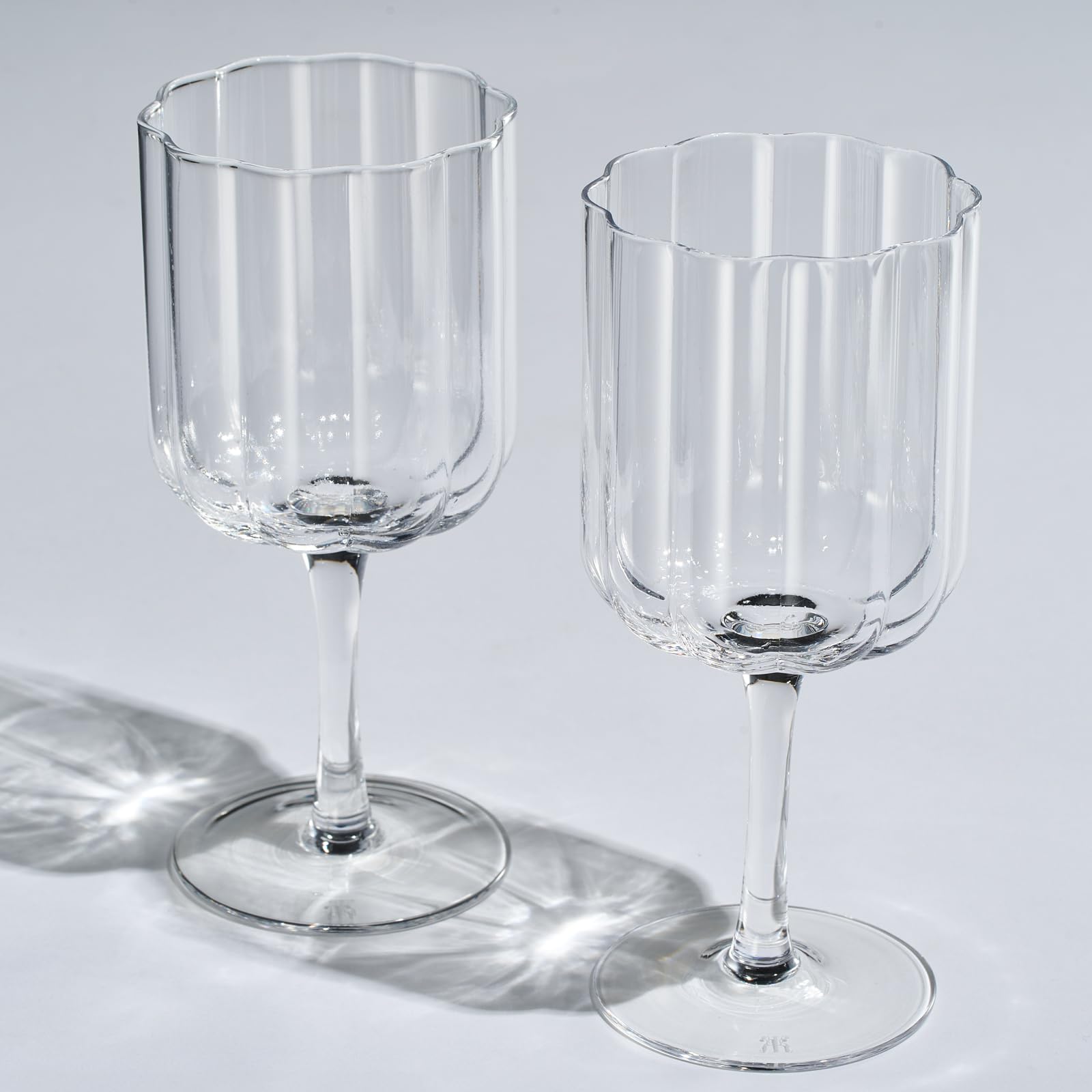 Flower Vintage Wine Glassware - Set of 2-13 oz Colorful Cocktail ...