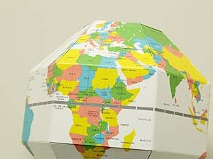 Amazon.com : A globe folding world map 【compact assembly paper craft ...